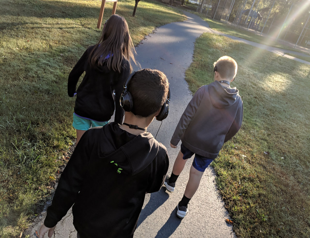 Students lead board members on a Walking Classroom lesson - The Walking ...